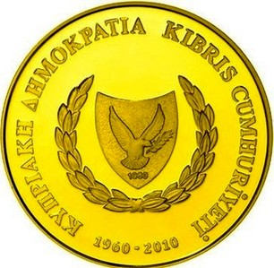 Cypriot Gold 20 Euro "50th Anniversary of the Republic of Cyprus" 2010 ...