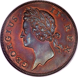 Irish Silver 1/2 Penny "George II" 1736 KM# 125a | coinscatalog.NET