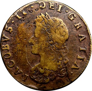 Irish 1/2 Penny "James I" 1691 KM# 108 | coinscatalog.NET