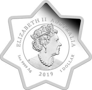 Australian 1 Oz Silver 1 Dollar "Merry Christmas - Reindeer Star Shaped ...