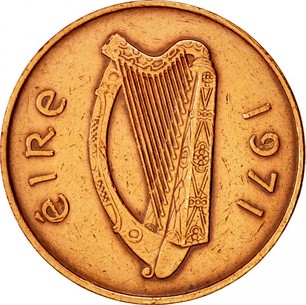 Irish 2 Pence "Non magnetic" 1971-1988 KM# 21 | coinscatalog.NET