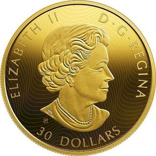 Canadian Gold plated Silver 30 Dollars "Wolves and Elk" 2019 ...