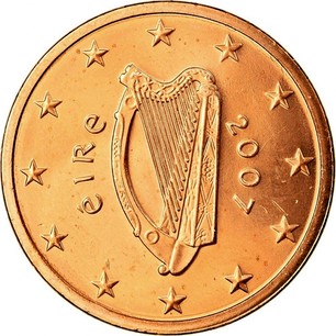 Irish 5 Euro Cent "Harp" 2002-2023 KM# 34 | coinscatalog.NET