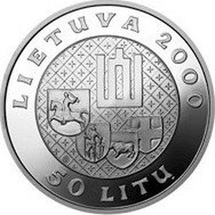 Lithuanian Silver 50 Litu "Vytautas - Grand Duke of Lithuania" 2000 KM ...