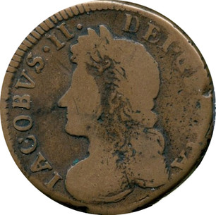 Irish Farthing "Hibernia" 1691 KM# 107.1 | coinscatalog.NET