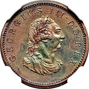 Irish Gold plated Copper Farthing "George III" 1806 KM# 146.2a ...