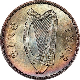 Irish Silver Shilling Republic 1939-1942 KM# 14 | coinscatalog.NET