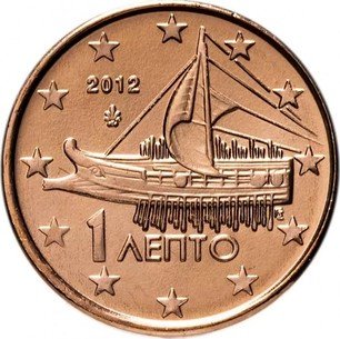 Greek Euro Cent "Ancient Athenian Trireme" 2002-2023 KM# 181 ...