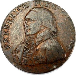 Great Britain Halfpenny "Lancashire - Manchester Frederick Duke of York ...