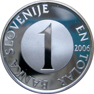 Slovenian Silver 1 Tolar "10 years of Slovenian tolar" 2006 | coinscatalog.NET