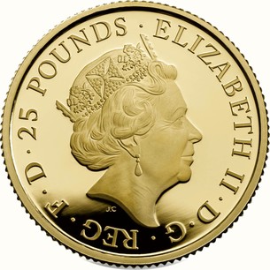 Great Britain Gold 25 Pounds "Red Dragon of Wales" 2018 | coinscatalog.NET