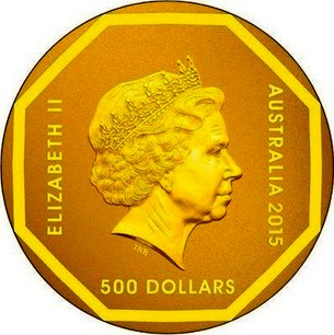 Australian 5 Oz Gold 500 Dollars "Road Sign Emu" 2015 | coinscatalog.NET