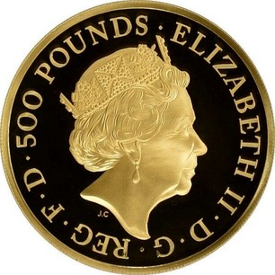 Great Britain 5 Oz Gold 500 Pounds "Britannia facing left" 2015 ...