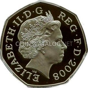 Great Britain Silver Fifty Pence "Shield of the Royal Arms puzzle" 2008 ...