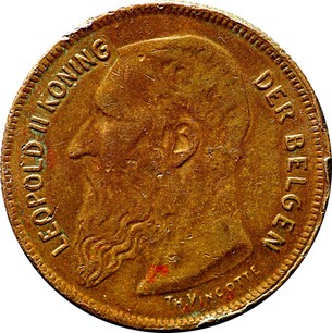Belgian 2 Francs "Leopold II" 1909 | coinscatalog.NET