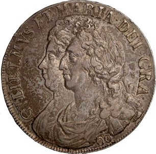 Great Britain Silver 60 Shillings "William & Mary" 1691-1692 KM# 134 ...
