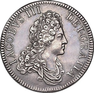 Gran Bretaña Plata 1 Corona "James VIII" 1709 | coinscatalog.NET