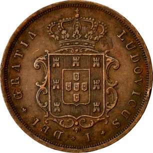 Moneda decimal del Reino de 10 Reis portugueses 1867-1874 KM# 514 ...