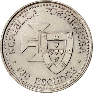 Portuguese 100 Escudos "Discovery of Madeira and Porto Santo" 1989 KM ...