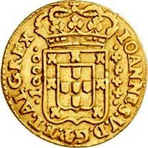 1000 Reis de oro portugués (Quartinho. 1200 Reis) Moneda molida del ...