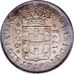 Portuguese Silver 200 Reis "Maria I" 1786-1799 KM# 307 | coinscatalog.NET