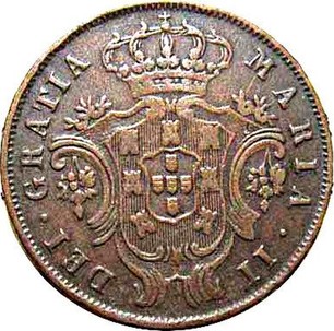 Portuguese 5 Reis Portuguese Administration Provincial coinage 1843 KM ...