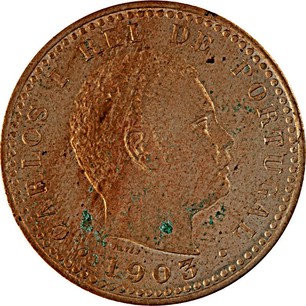 Moneda decimal del Reino de 20 Reis portugueses 1903 | coinscatalog.NET