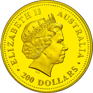 Australian 2 Oz Gold 200 Dollars "Two Australian Kangaroos" 1999 ...