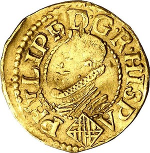 Spanish Gold 1/3 Trentin "Philip III" 1618 KM# 5 | coinscatalog.NET