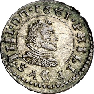 Español 16 Maravedis "Felipe IV" 1660-1661 KM# 153.1 | coinscatalog.NET