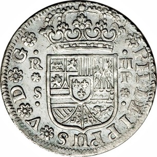 2 Reales de Plata Españoles "Felipe V Sevilla" 1731-1745 KM# 355 ...