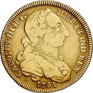 Spanish Gold 4 Escudos "Carlos III Madrid" 1761 KM# 398 | coinscatalog.NET