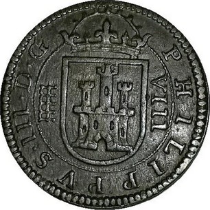 Spanish 8 Maravedis "Philip III" 1604-1619 KM# 9.5 | coinscatalog.NET