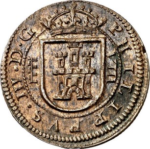 Spanish 8 Maravedis "Philip III" 1601-1620 KM# 16 | coinscatalog.NET