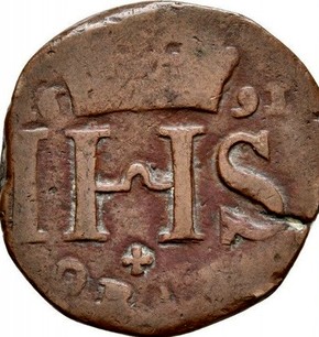 Spanish 8 Maravedis "Charles II" 1691 KM# 215 | coinscatalog.NET