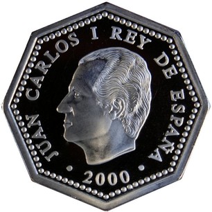 Spanish Silver 1500 Pesetas "Dove" 2000 KM# 1039 | coinscatalog.NET