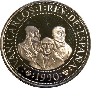 Spanish Silver 2000 Pesetas "Hidalgo, Morelos and Juarez" 1990 KM# 868 ...