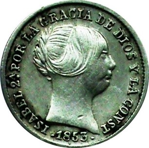 Spanish Silver Real Kingdom Decimal Coinage 1852-1855 KM# 598.3 ...