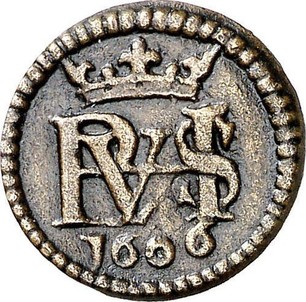 Spanish 1 Maravedi "Felipe III monogram" 1600-1619 | coinscatalog.NET