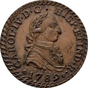 Spanish 2 Reales "Carol IV bronze" 1789 | coinscatalog.NET