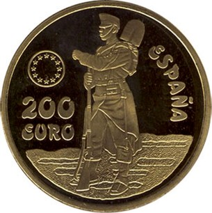 Spanish Gold 200 Euro "Tribute to the National Army" 1998 X# ME60 ...