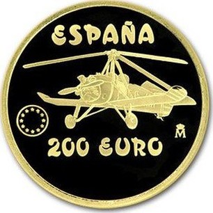 Spanish Gold 200 Euro "Tribute to the National Aviation" 1997 X# ME56 ...