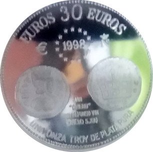 Spanish Silver 30 Euros "Islas Canarias" 1998 | coinscatalog.NET