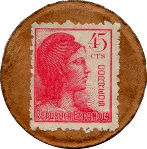 Spanish 45 Centimos "Allegory" 1938 | coinscatalog.NET