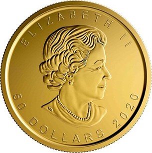 Canadian 1 Oz Gold 50 dollars "Maple Leaf W Mint Mark" 2020 ...