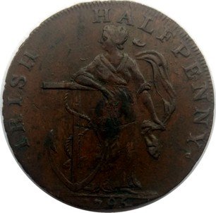 Irish Halfpenny "Dublin Cork" 1795 | coinscatalog.NET