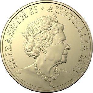 Un dólar australiano "V - Cortacésped Victa" 2021 | coinscatalog.NET