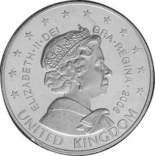 Great Britain 5 Euro "Elizabeth II -pattern" 2006 X# Pn27 ...
