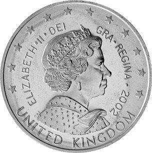 Great Britain 5 Euro "Elizabeth II - pattern" 2002 X# Pn9 ...
