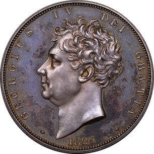 Great Britain Silver Crown "George IV" 1825 KM# Pn90 | coinscatalog.NET